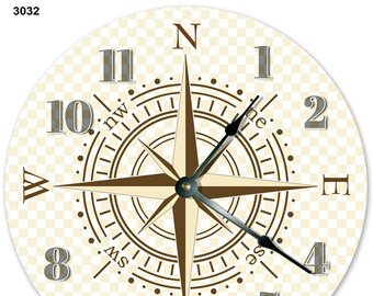 Compass Rose Wall Clock | Etsy