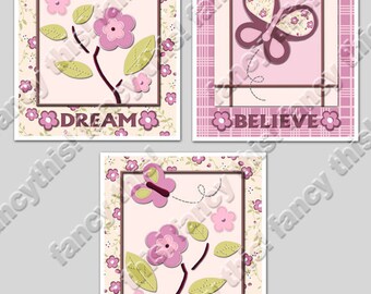 Nursery Art Bird Print DILLY 12x18 Personalized with your name | Etsy