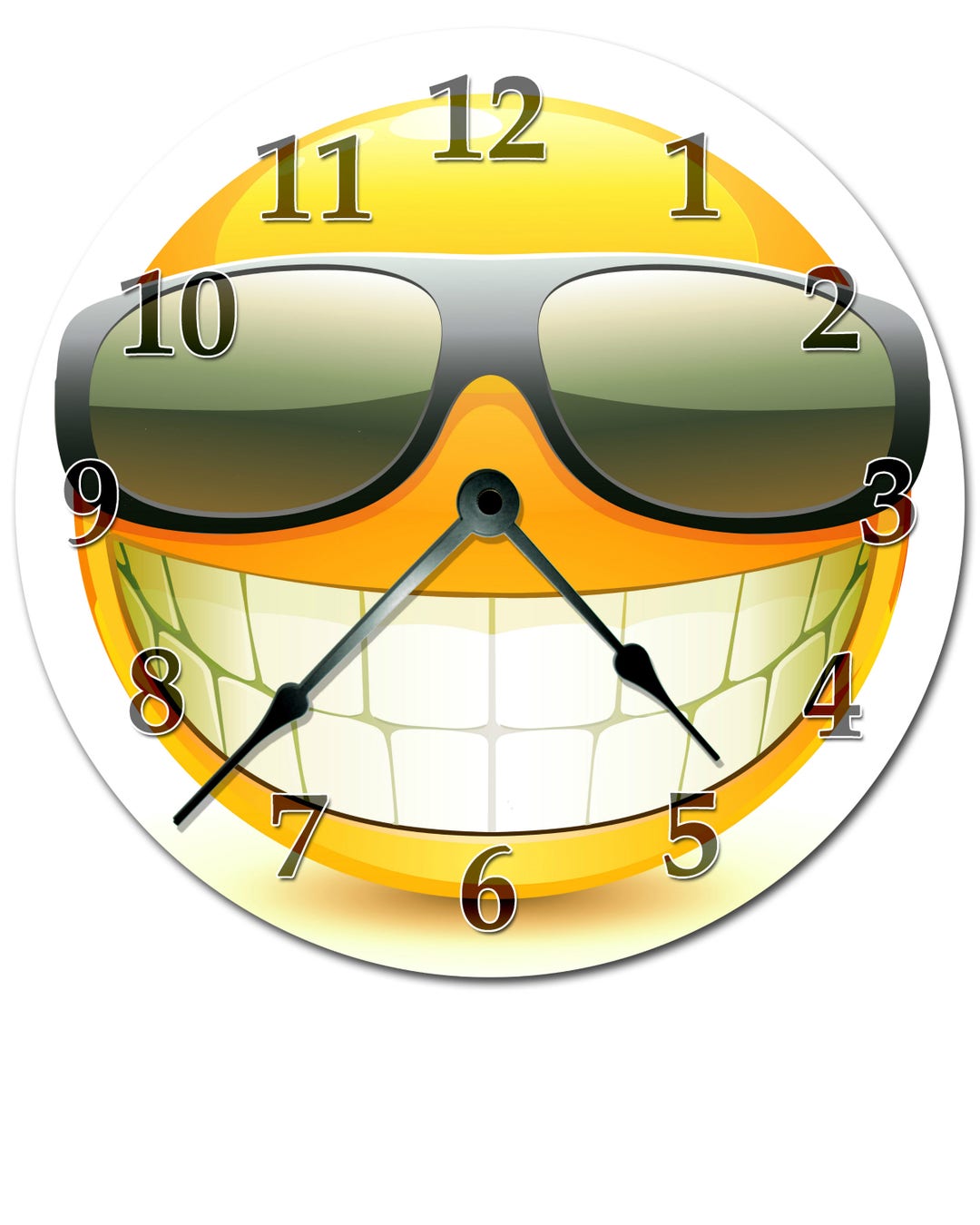Cool SMILEY FACE With SUNGLASSES Clock - Extra Large 15" to 16" Wall ...