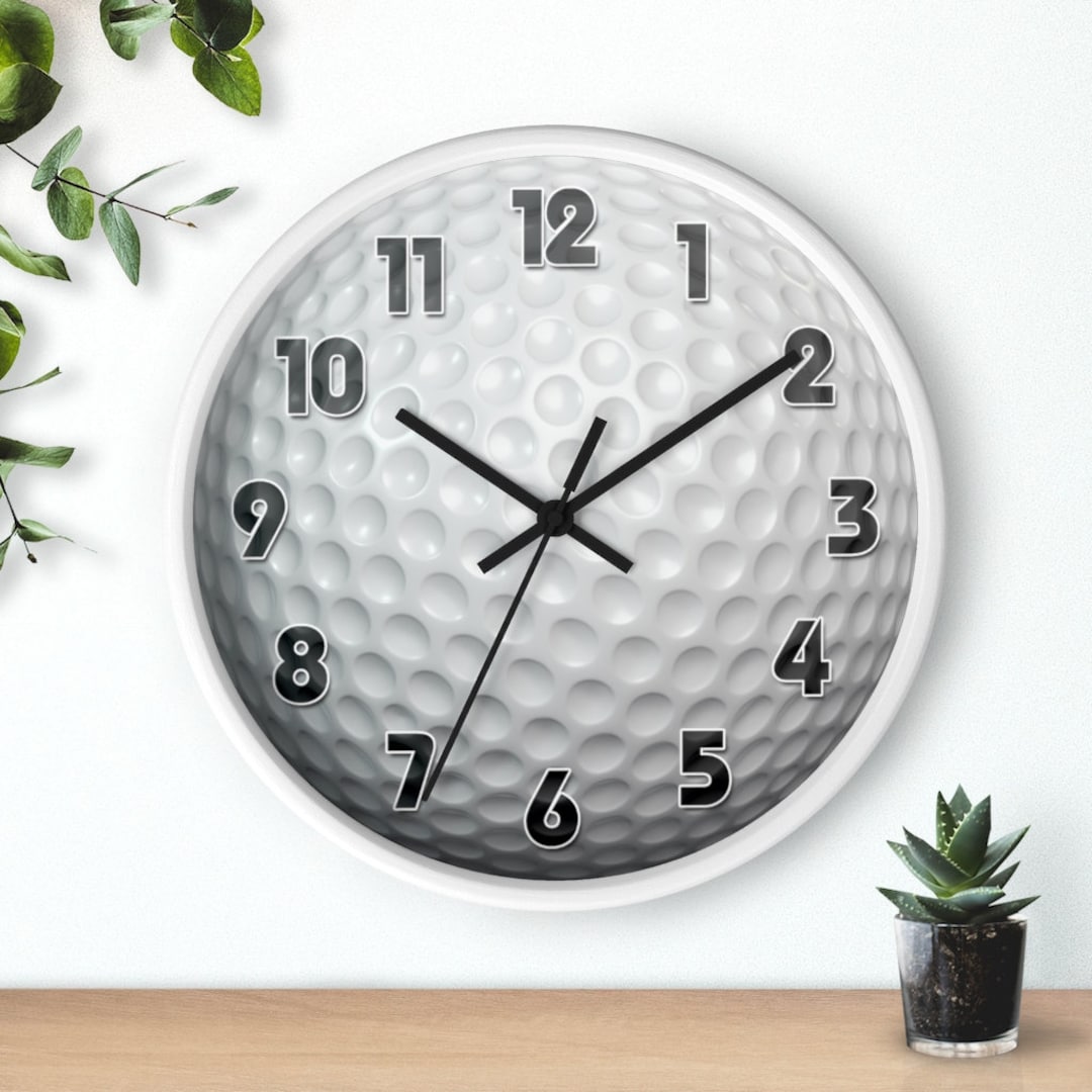 Wall Clock SILENT GOLF CLOCK Fathers Day Gift for Dad Fathers Golf Gift ...
