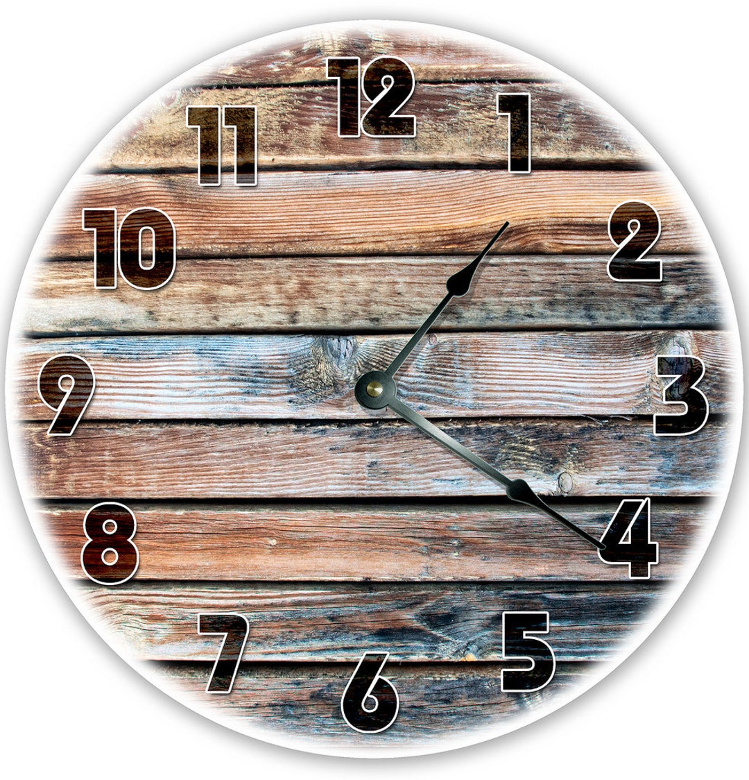 12 PRINTED Photo Barn WOOD DECAL Clock Large 12 Inch Wall Clock Printed ...