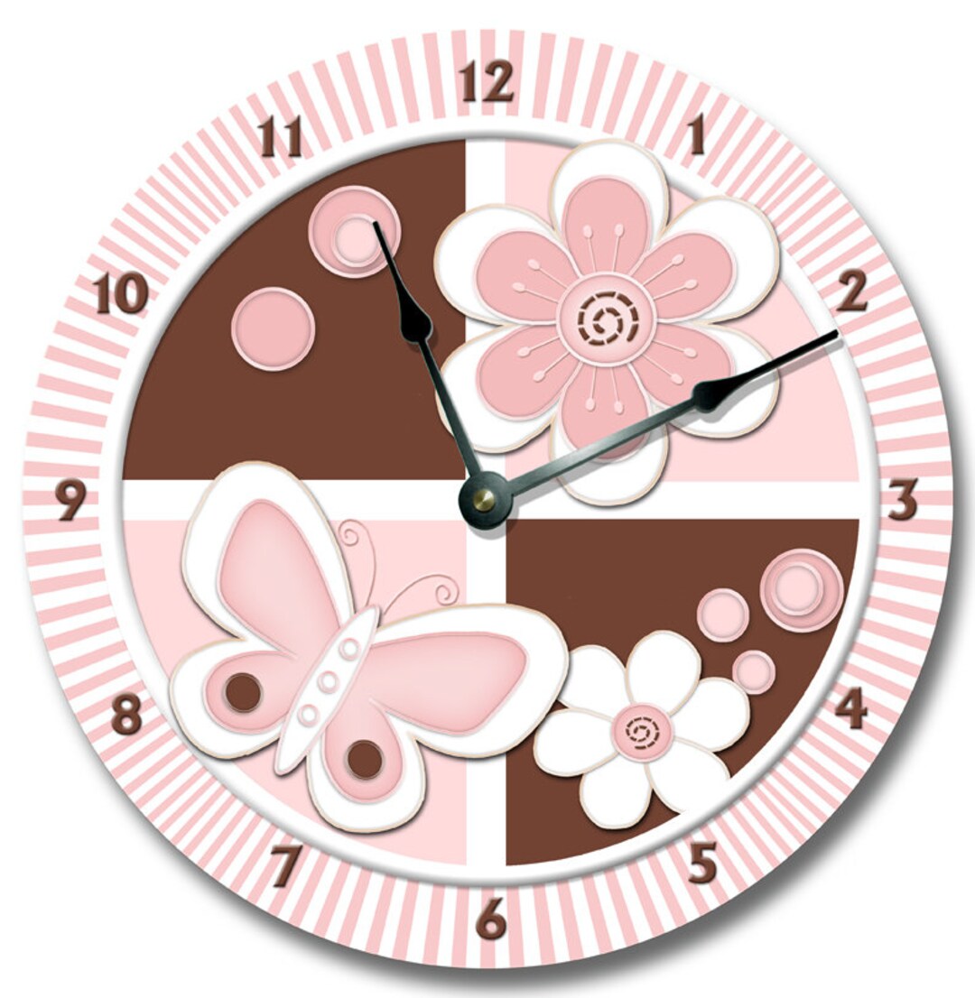 10.5 Wall Clock Wall Decoration Wall Clock PETALS Nursery Art, Baby ...