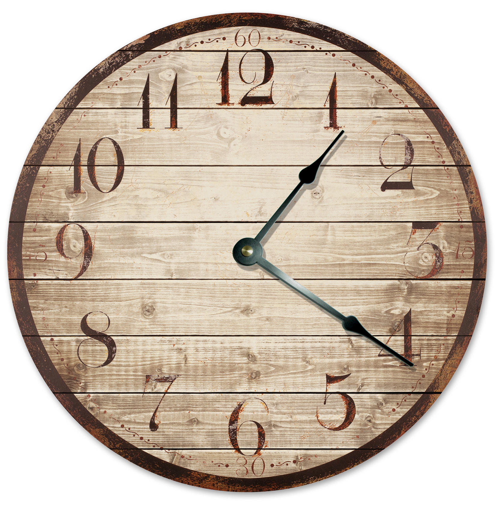 10.5 Weathered Wood Design Clock Living Room Clock | Etsy