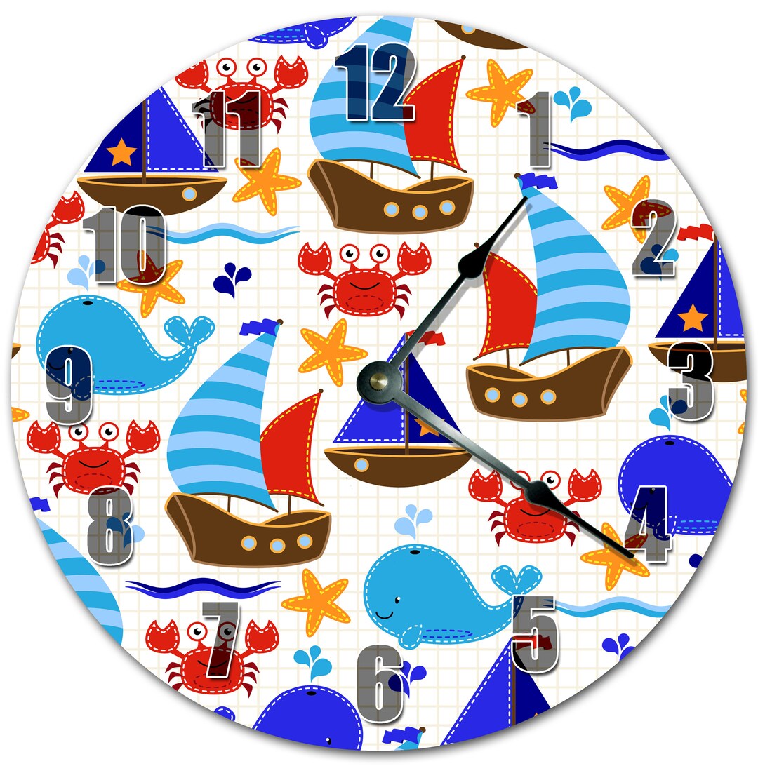 10.5 SEA CONCEPT ART Clock Living Room Clock Large - Etsy