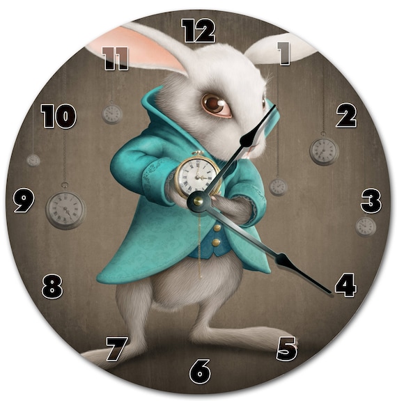10.5 THE WHITE RABBIT Clock Cartoon Clock Living | Etsy