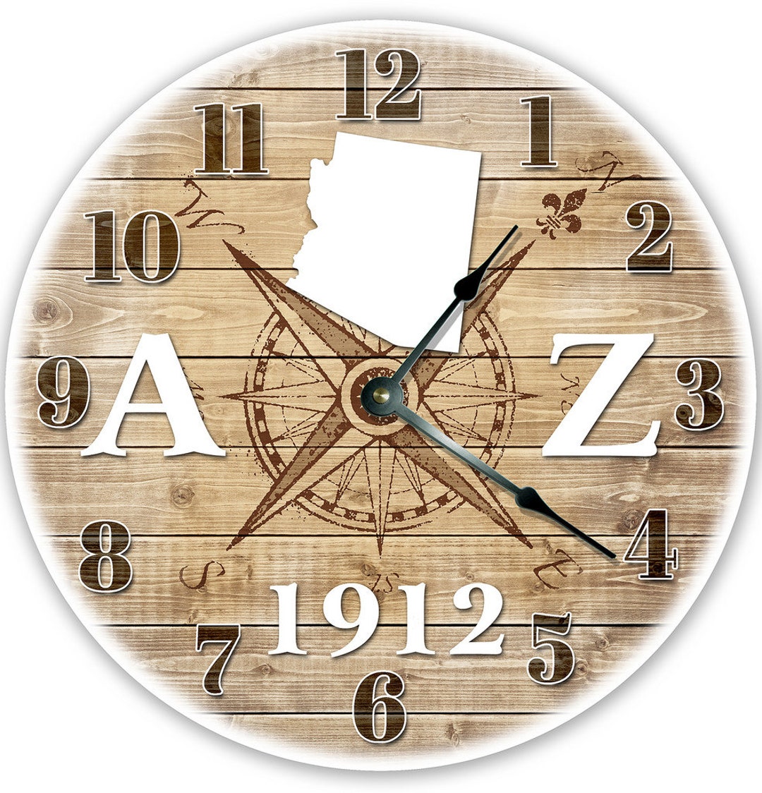 12" ARIZONA STATE ESTABLISHED 1942 Clock - Large 12 Inch Wall Clock ...