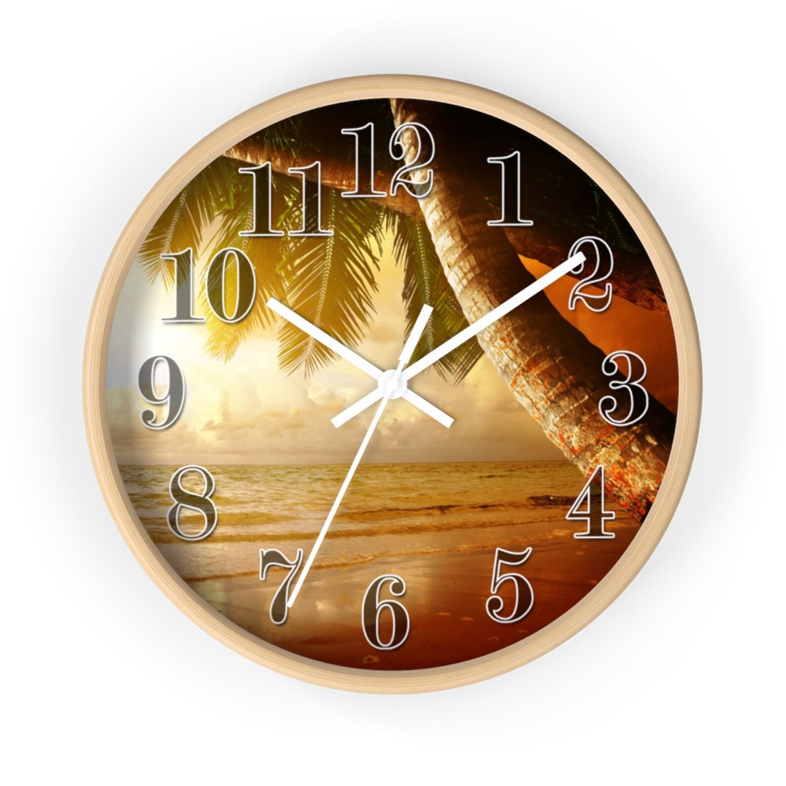 10in Silent PALM TREE CLOCK Tropical Decor Shabby Chic Wall - Etsy