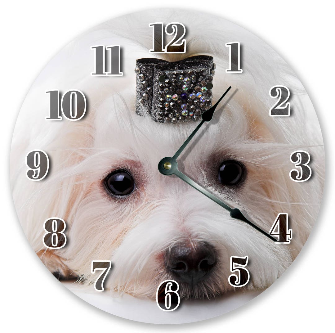 10.5 TERRIER PUPPY DOG Clock Large 10.5 Wall Clock Animal Clock Round ...