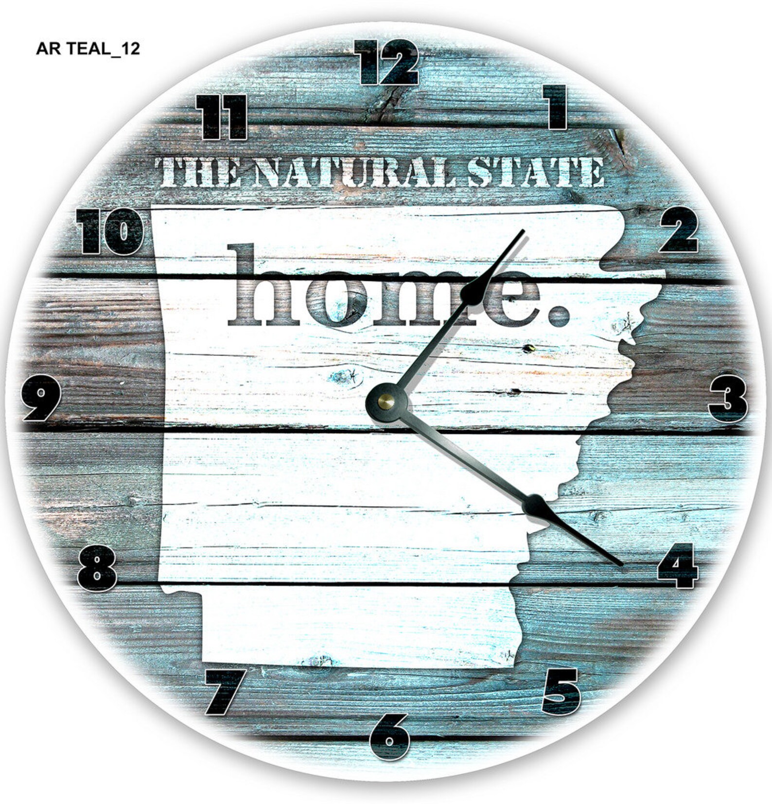 12 ARKANSAS TEAL RUSTIC Look Clock Large 12 inch Wall | Etsy