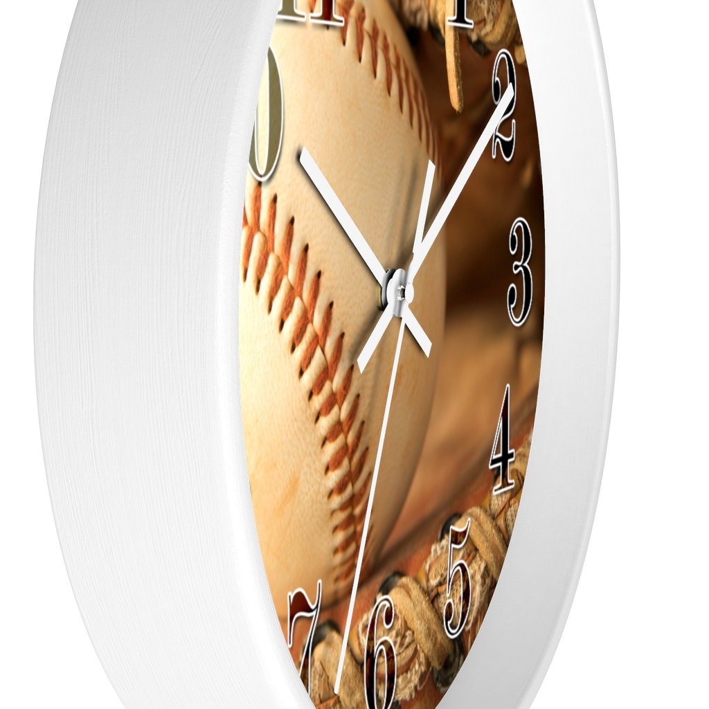 SILENT BASEBALL Wall CLOCK Baseball Office Decor Gifts for Dad | Etsy
