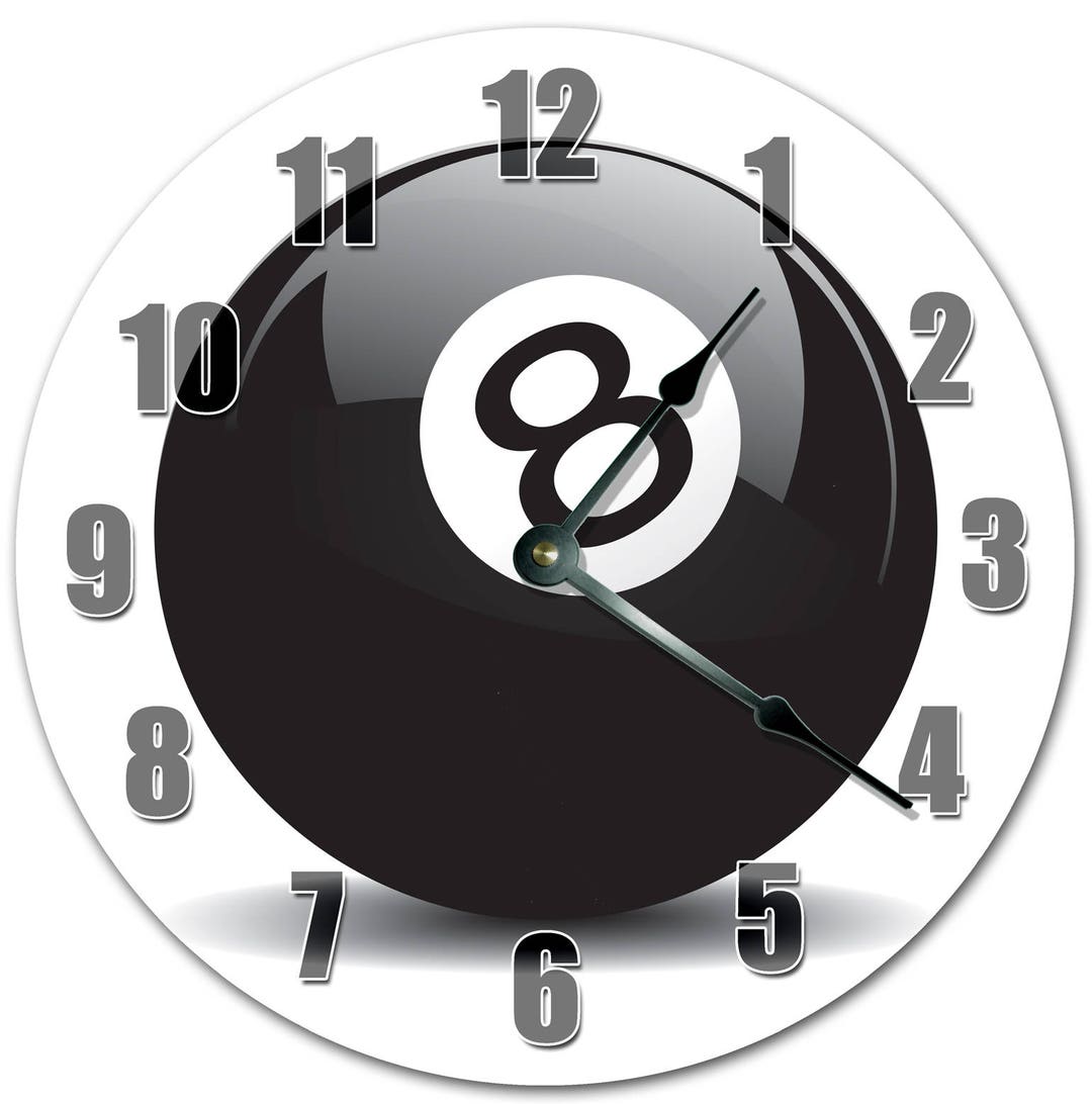10.5 8 BALL Clock Living Room Clock Large 10.5 Wall Clock Home Décor ...