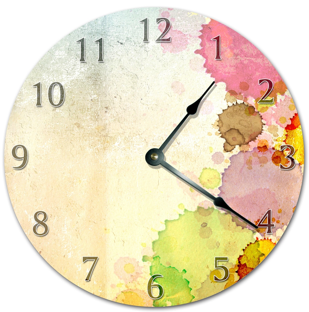 Modern Splattered Paint Wall Clock (10.5 Inch Silent, Open Face) - Etsy
