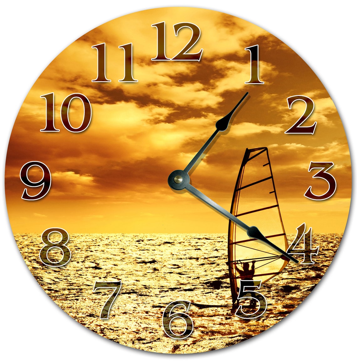 10.5 WIND SAILING Clock ORANGE Clock Living Room - Etsy