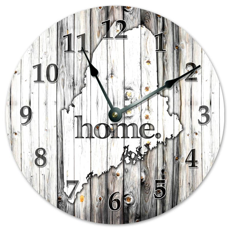10.5 MAINE Rustic Map Clock Living Room Clock Large - Etsy