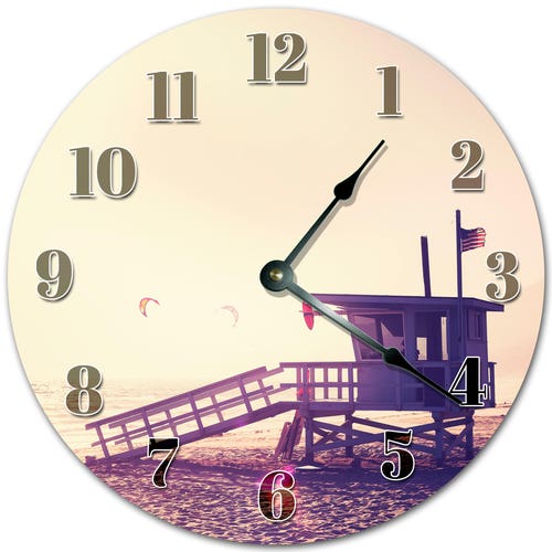 10.5 BEACHVIEW BENCHES Clock Living Room Clock Large - Etsy