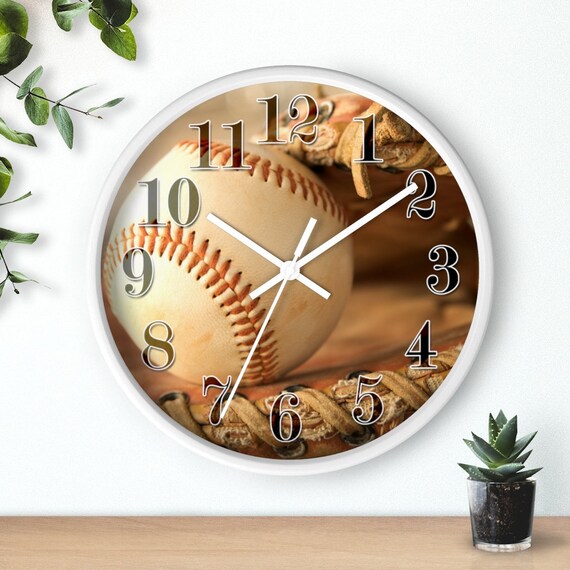SILENT BASEBALL Wall CLOCK Baseball Office Decor Gifts for Dad - Etsy
