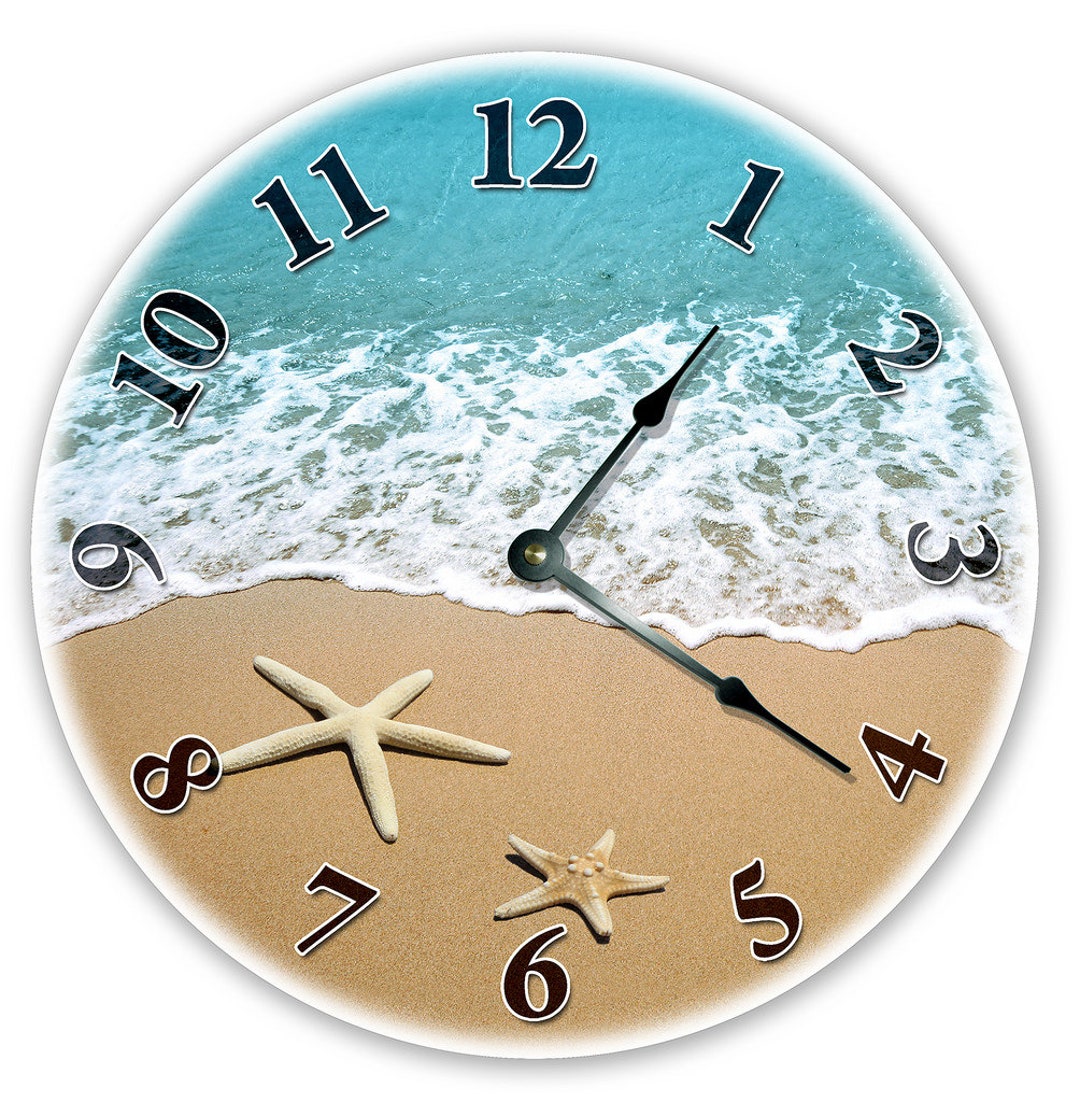 Starfish Beach Clock: 12" Coastal Decor, Silent Movement - Etsy