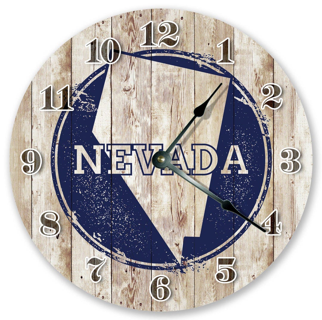 Nevada Stamp Wall Clock, Modern Minimalist (10.5-inch Silent) - Etsy