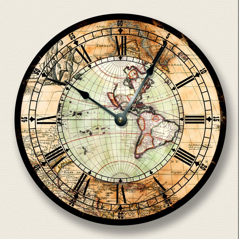 Map Wall Clock - Etsy