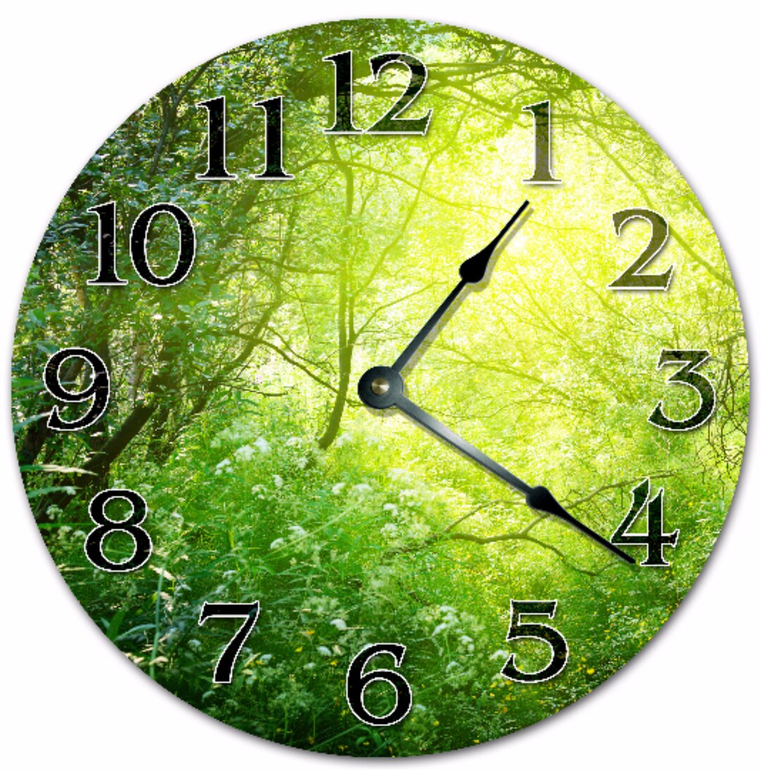 10.5 Green Plants Clock Living Room Clock Large 10.5 Wall Clock Home ...