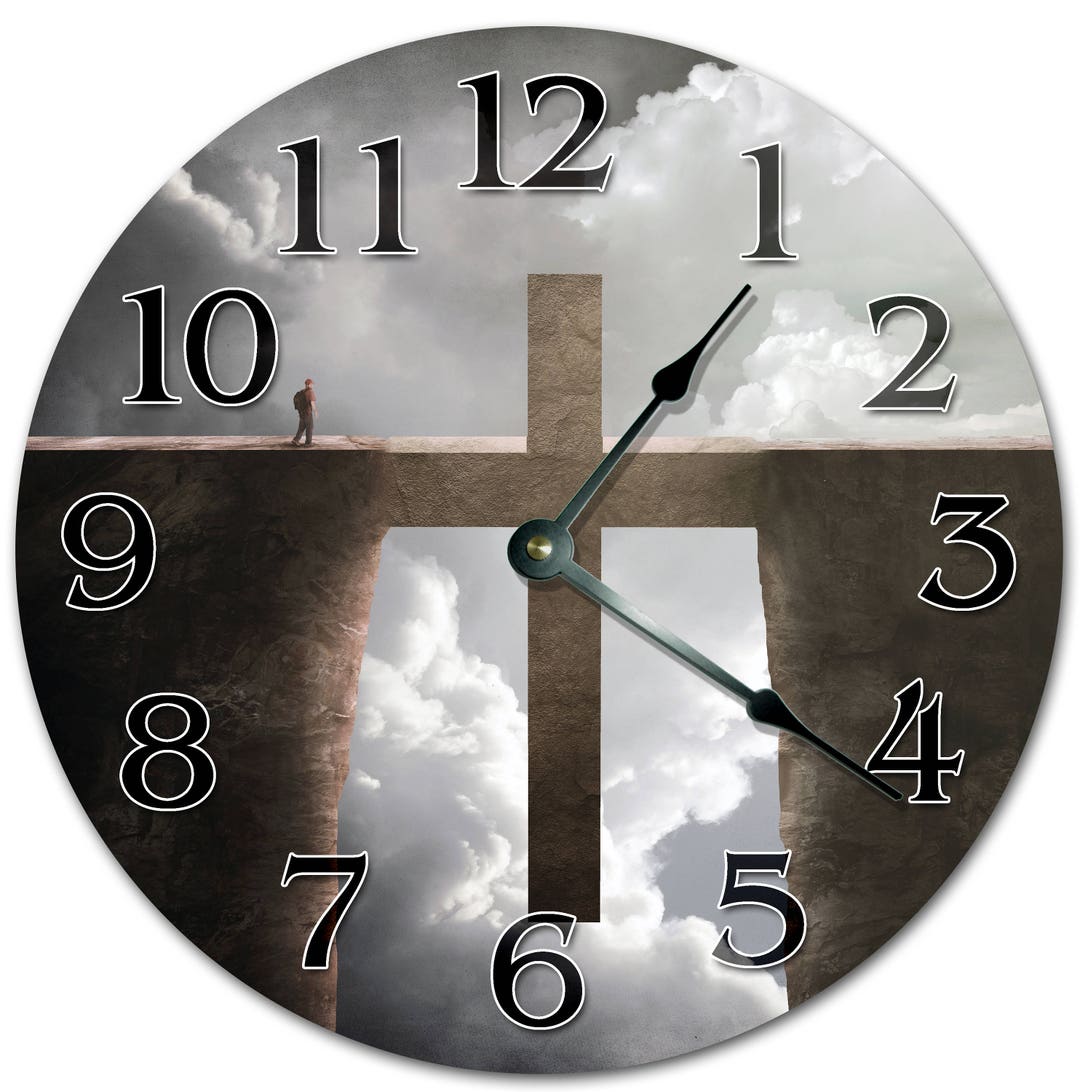 10.5 CROSS BRIDGE Clock Living Room Clock Large 10.5 Wall Clock Home ...
