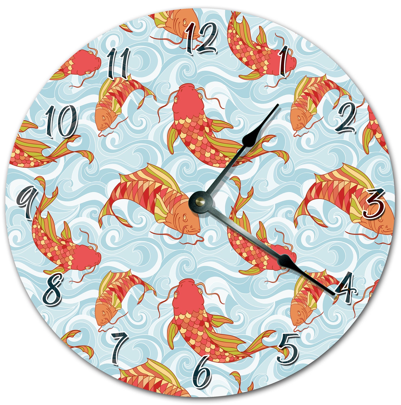10.5 Amazing KOI FISH ART Clock Living Room Clock - Etsy