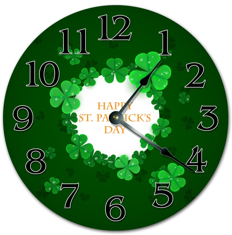 10.5 HAPPY St. PATRICK's Day on Clover Clock | Etsy