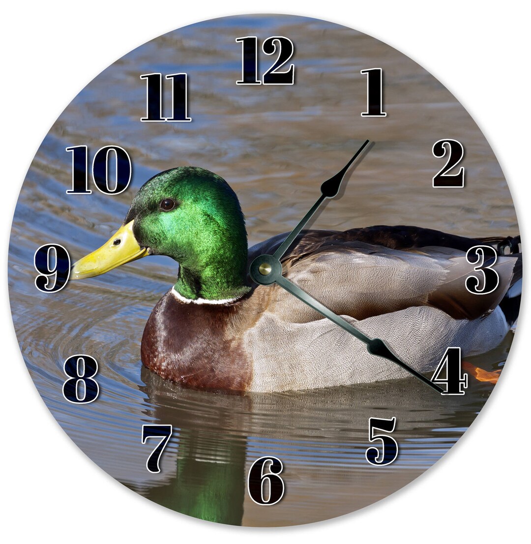 10.5 MALLARD DUCK Clock Large 10.5 Wall Clock - Etsy