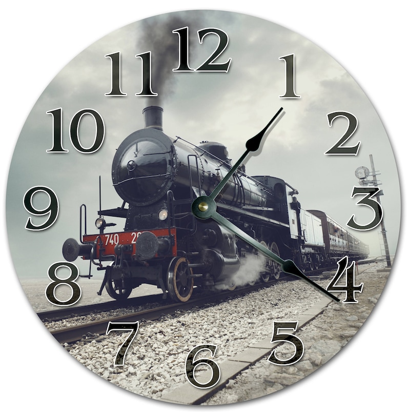 10.5 OLD STEAM TRAIN Clock Living Room Clock Large - Etsy