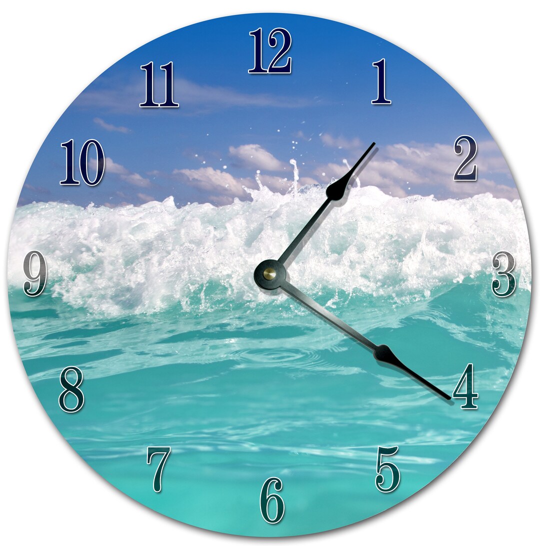 Ocean Waves Wall Clock: Nature-inspired Home Decor (10.5