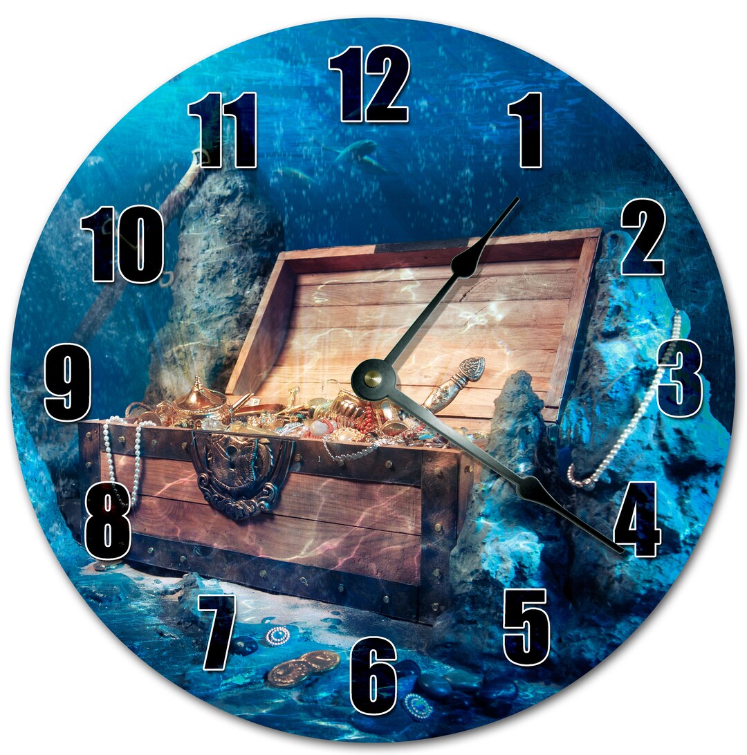 10.5 TREASURE CHEST Clock Living Room Clock Large 10.5 Wall Clock Home ...