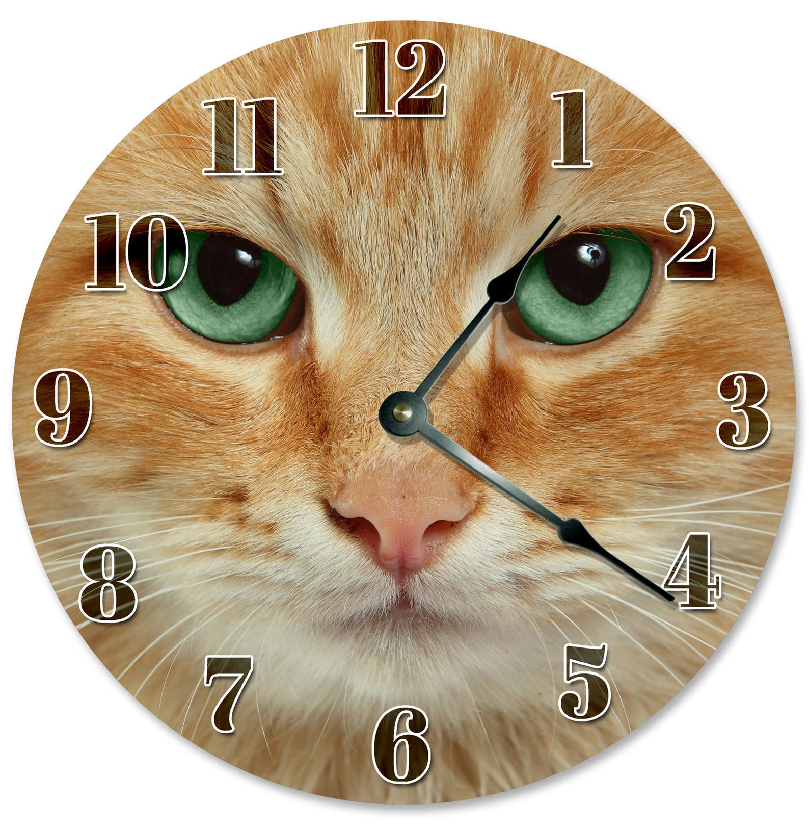 10.5 ORANGE CAT Clock Living Room Clock Large - Etsy