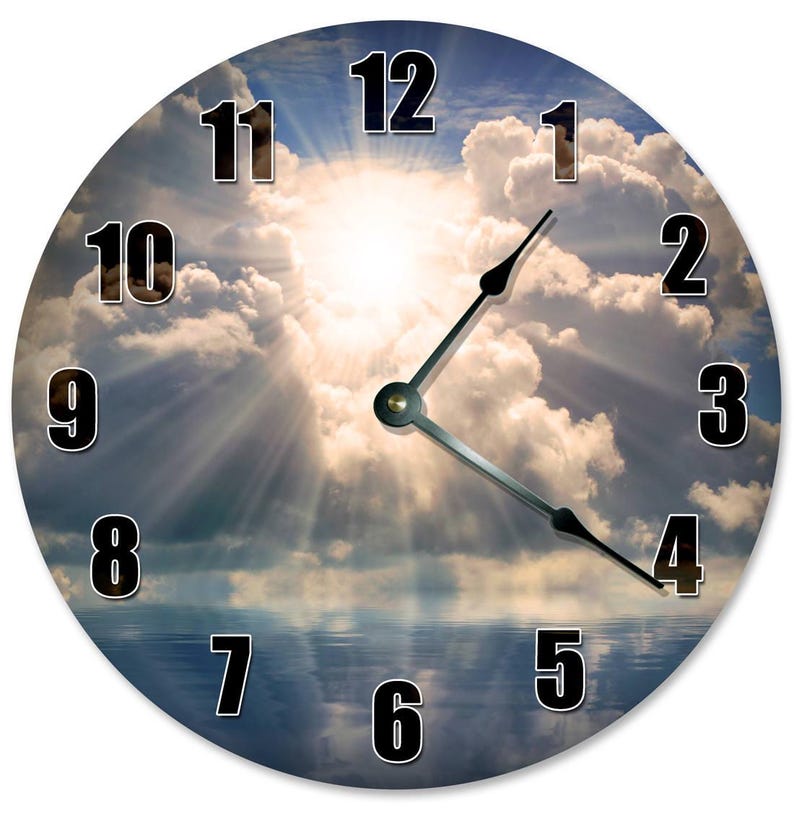 Sunny Clouds Wall Clock, Open Face, Silent (10.5 Inch MDF) - Etsy