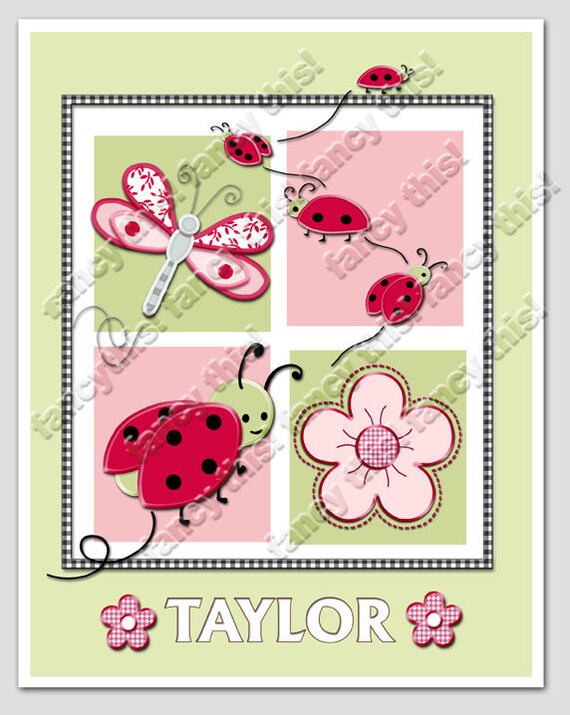 LADYBUG 11x14 Nursery Art Print Custom Personalized With Your | Etsy