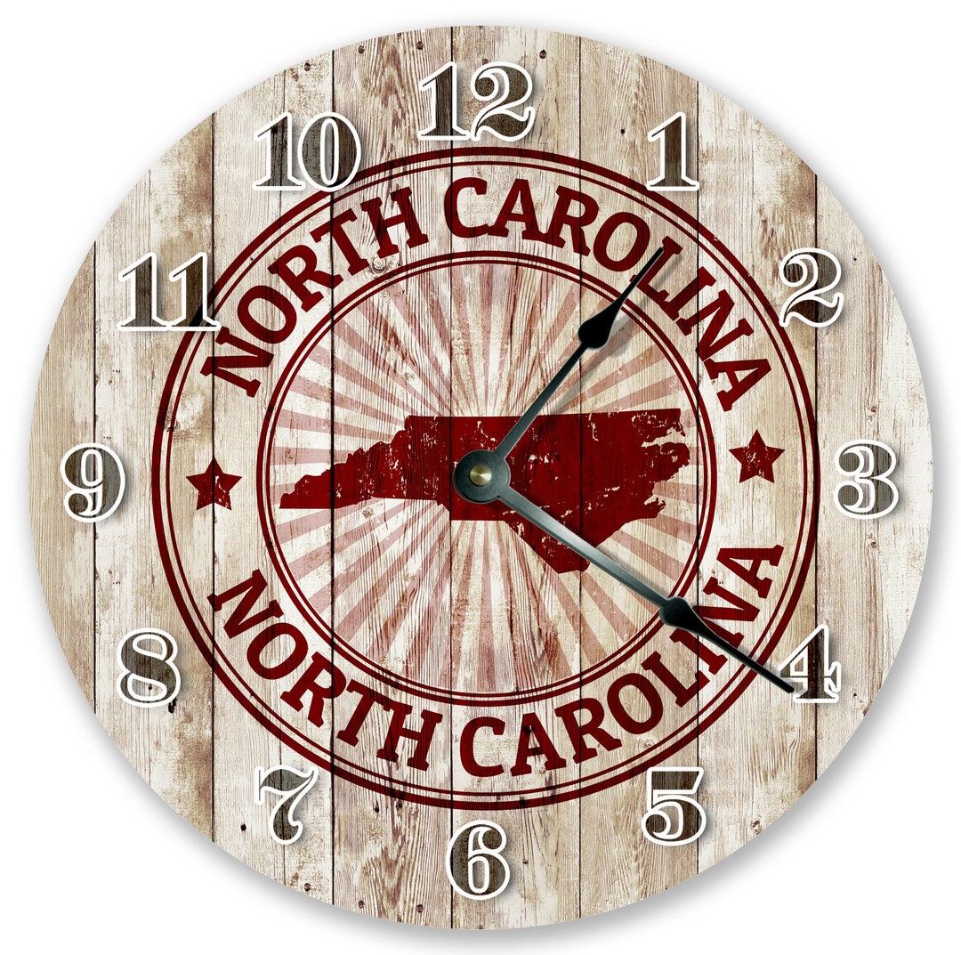 North Carolina State Map Clock: 10.5" Silent Wall Decor - Etsy