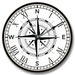 10.5 Wall Clock Compass Rose Pattern Wall CLOCK Beachy and Nautical ...