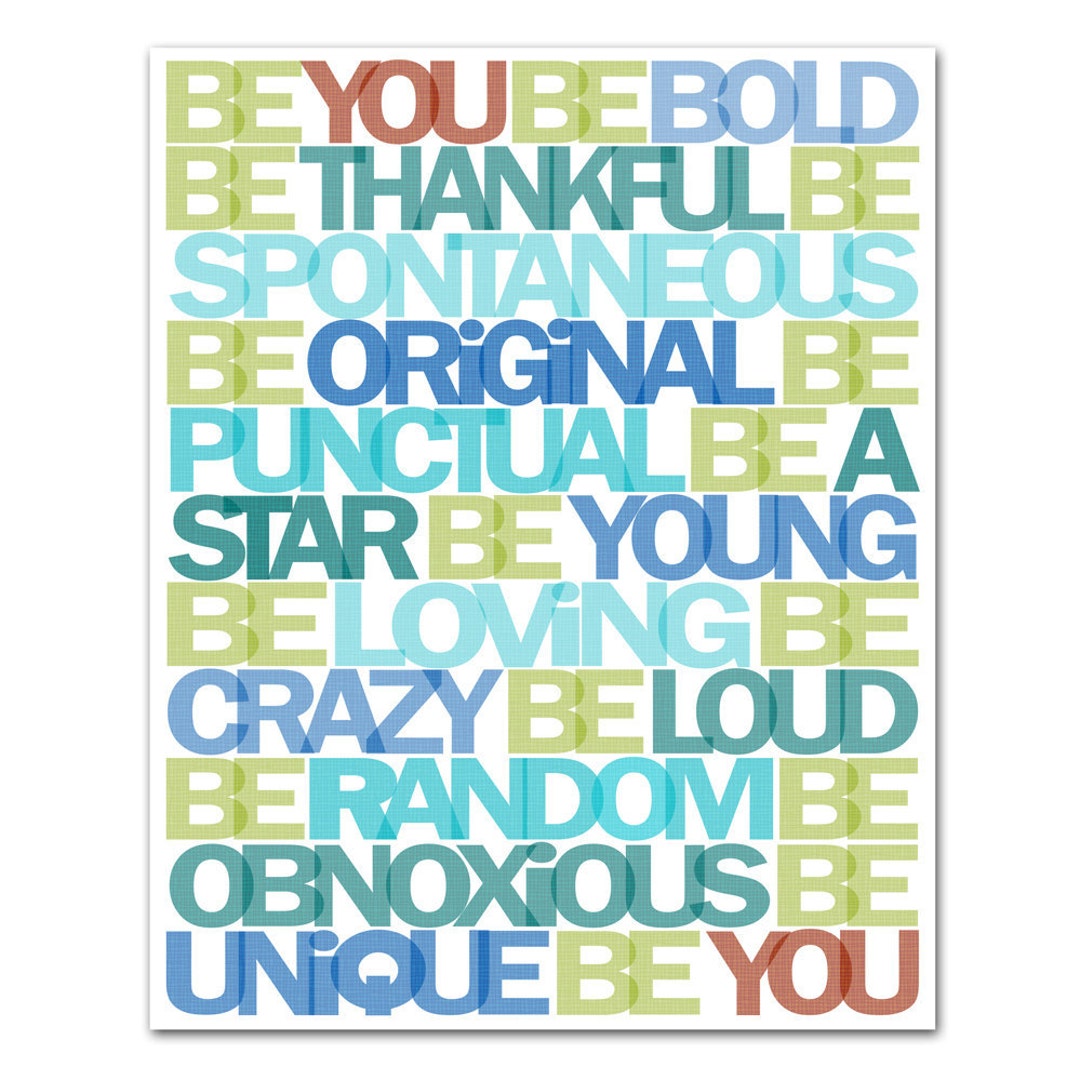 Be You 8x10 Art Poster With Your Custom Colors 002 - Etsy