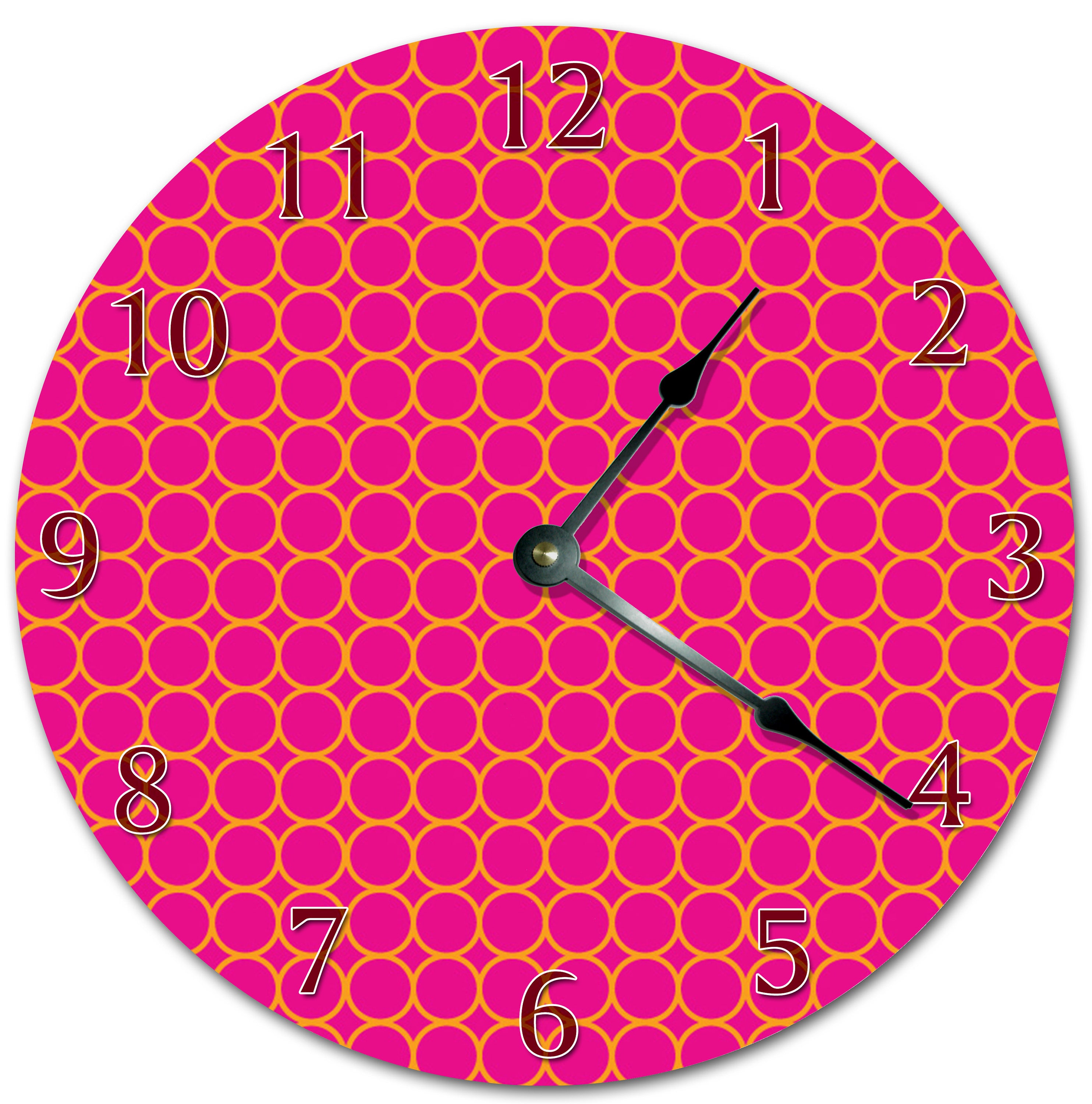 10.5 Orange Holes Pattern Clock PINK Clock Living | Etsy