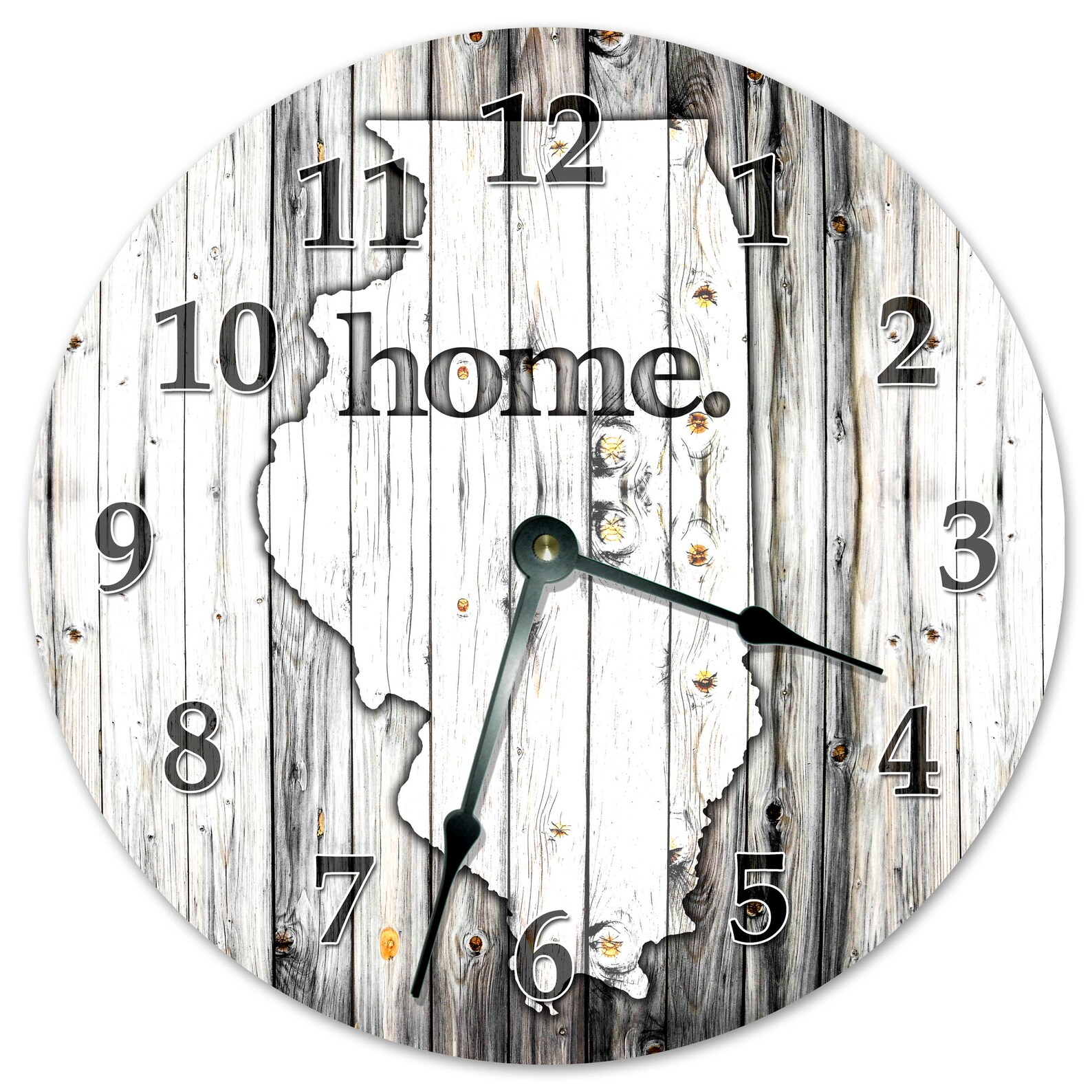 10.5 ILLINOIS Rustic Map Clock Living Room Clock | Etsy