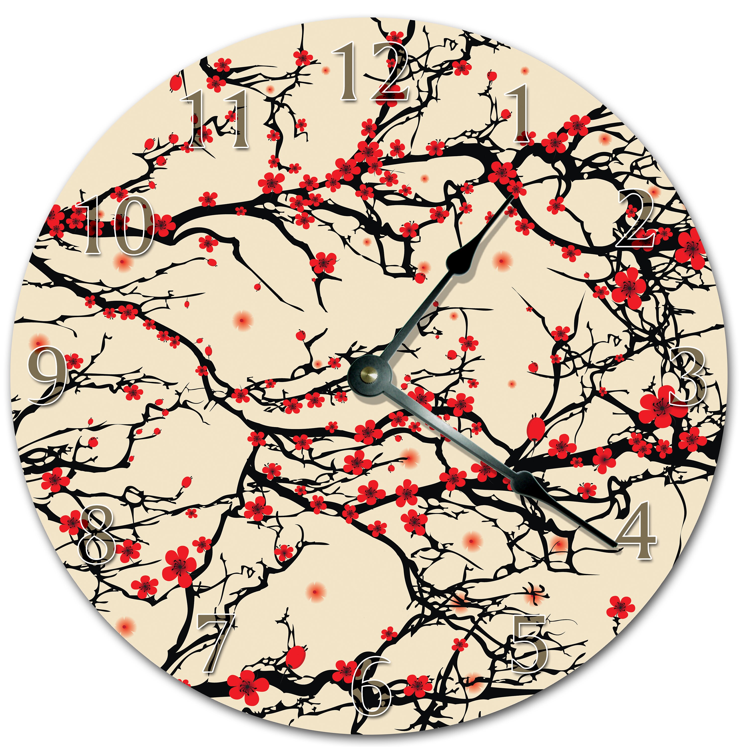 10.5 Japanese Cherry Blossom Clock Living Room Clock | Etsy