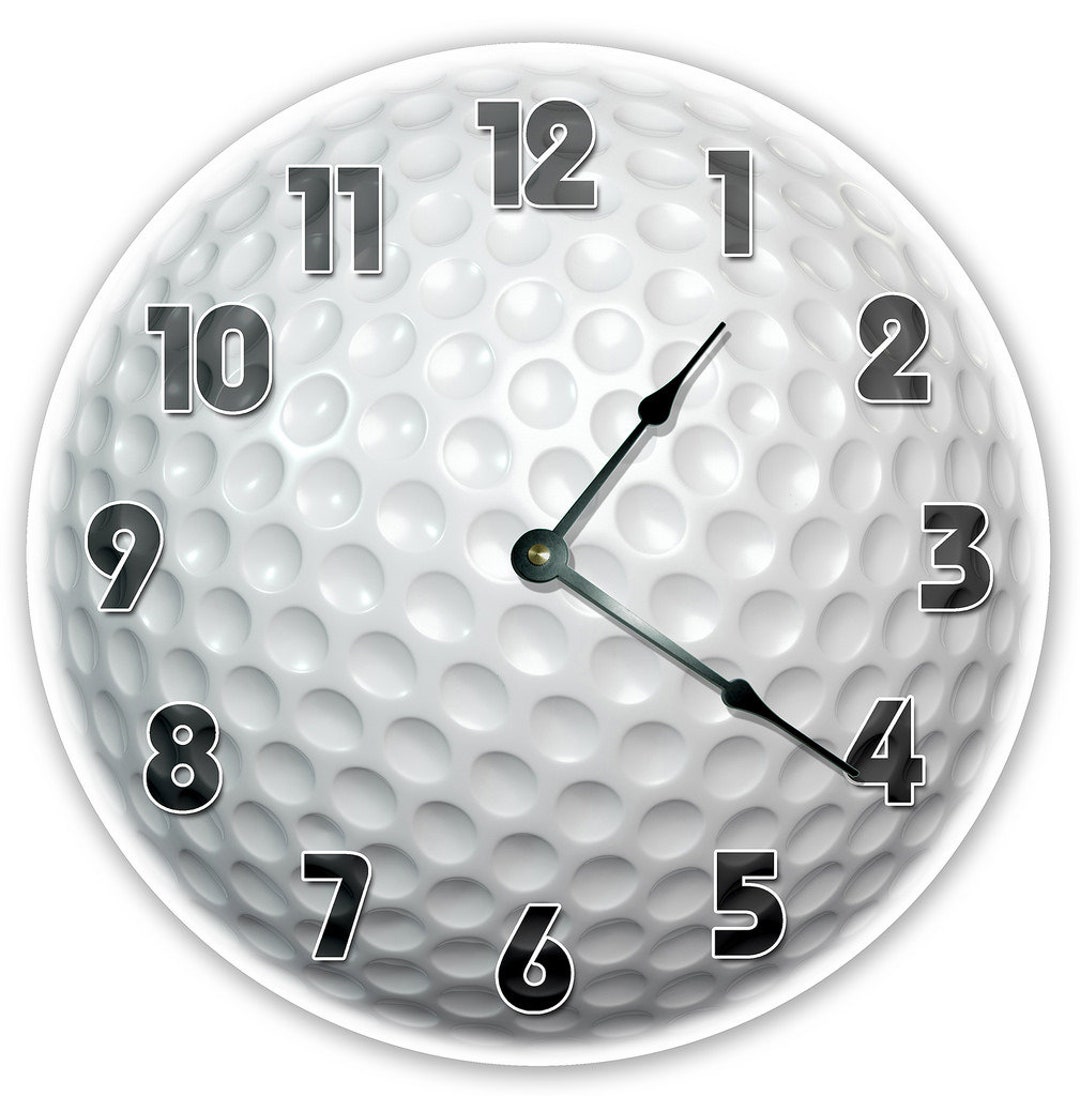12" GOLFER GOLF BALL Clock - Large 12 Inch Wall Clock - Printed Photo ...