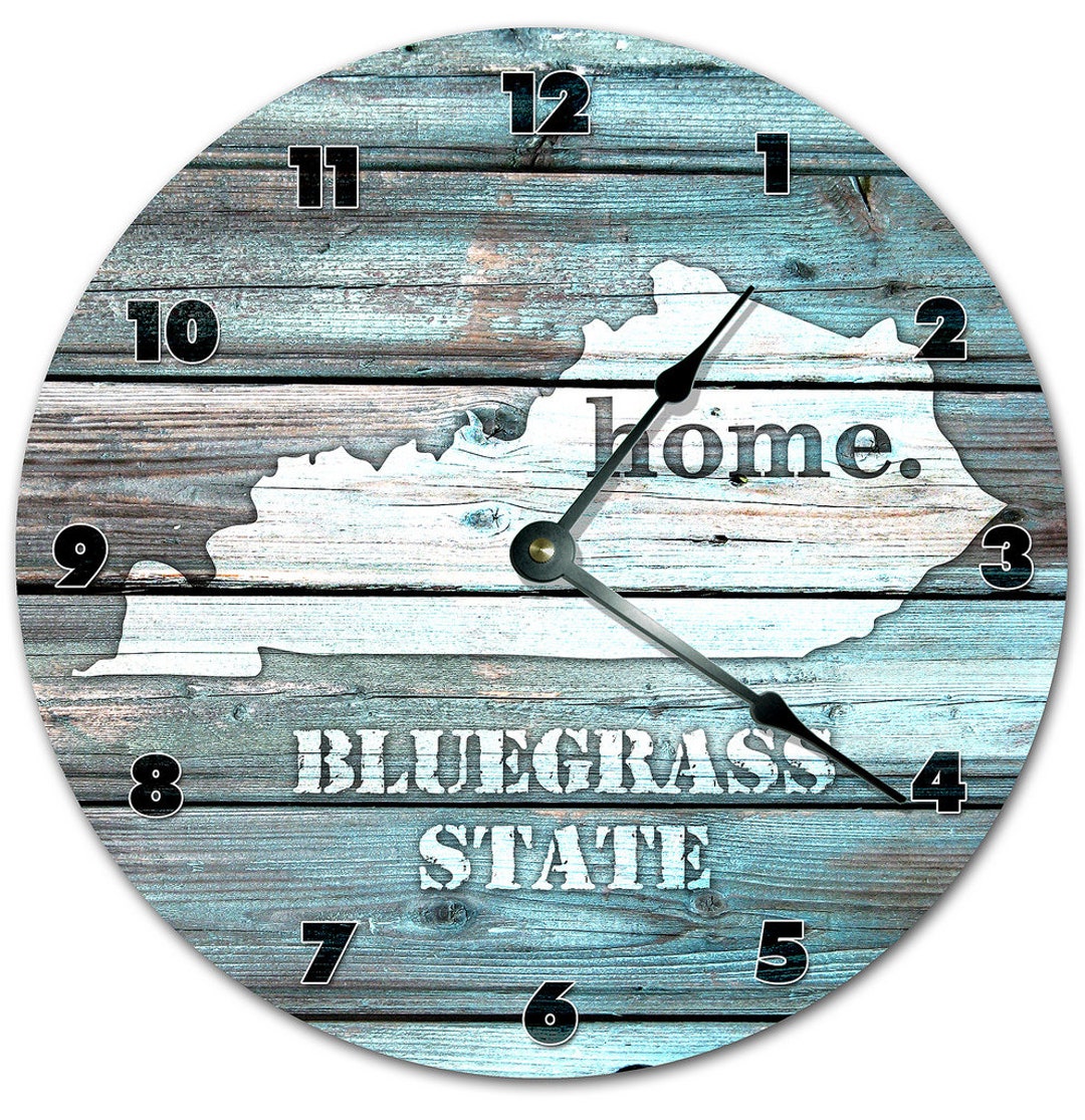 10.5 KENTUCKY TEAL RUSTIC State Clock Large 10.5 Inch Wall Clock ...