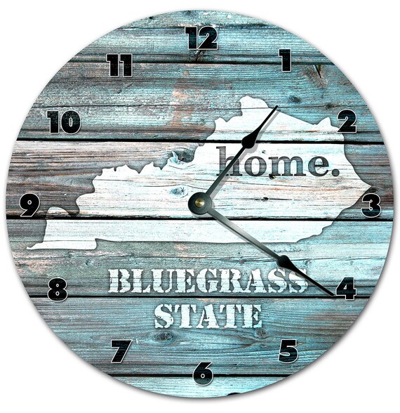 10.5 KENTUCKY TEAL RUSTIC State Clock Large 10.5 Inch - Etsy