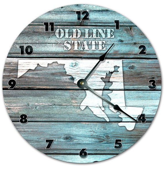 10.5 MARYLAND TEAL RUSTIC State Clock Large 10.5 Inch | Etsy
