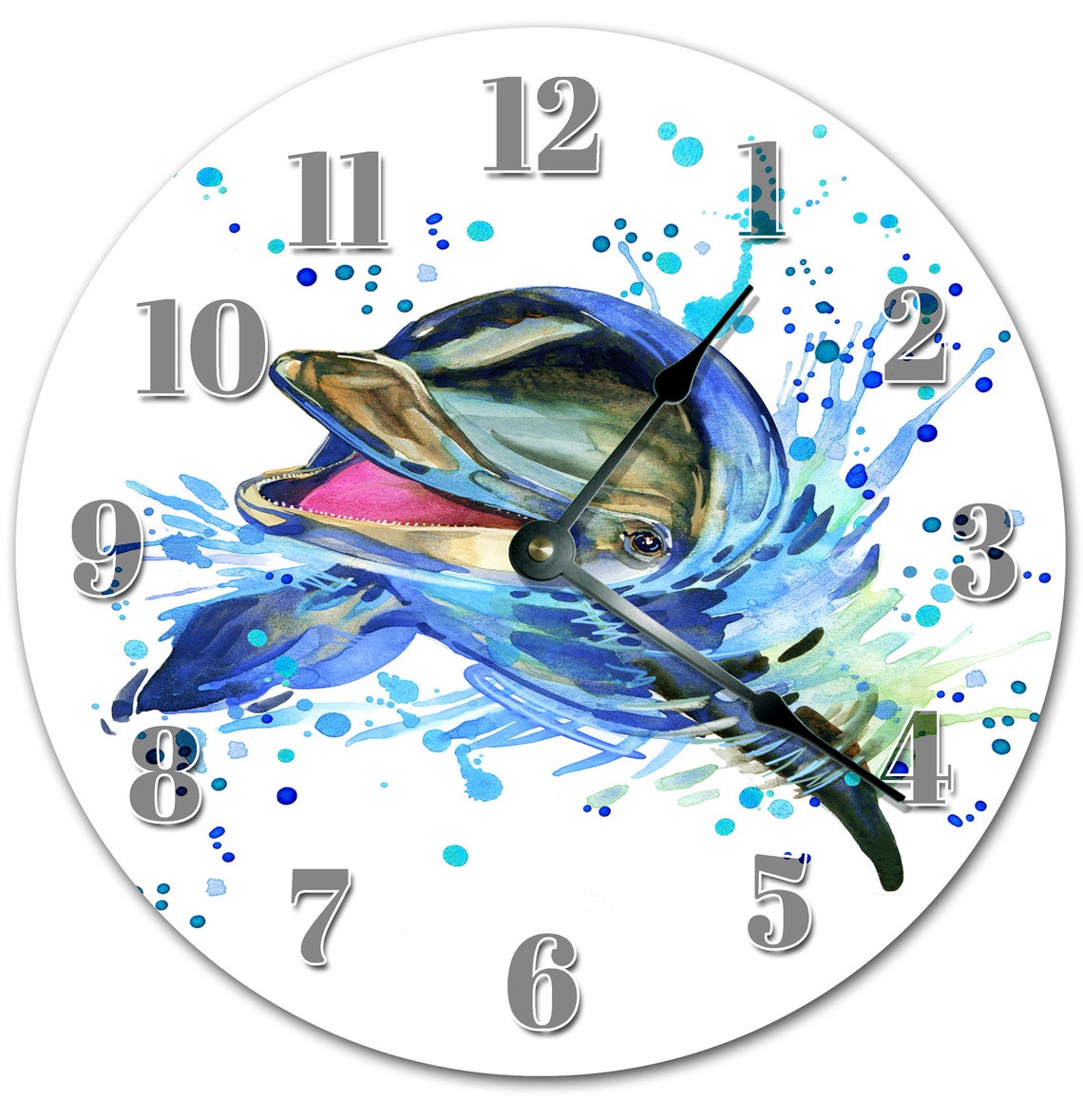 10.5 LIVELY DOLPHIN ART Clock Living Room Clock | Etsy