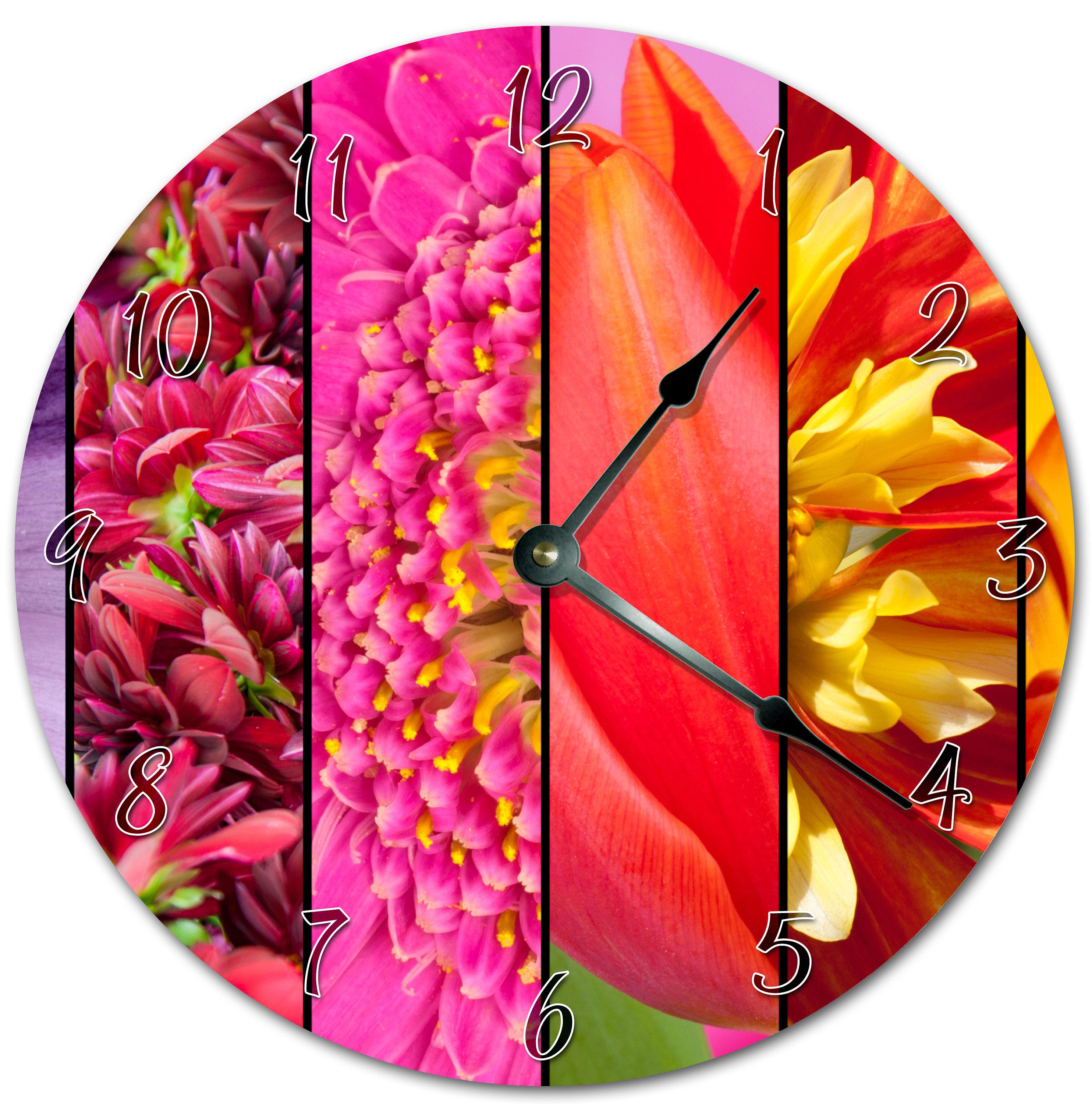 Flower Collage Clock: 10.5" Silent Wall Decor - Etsy