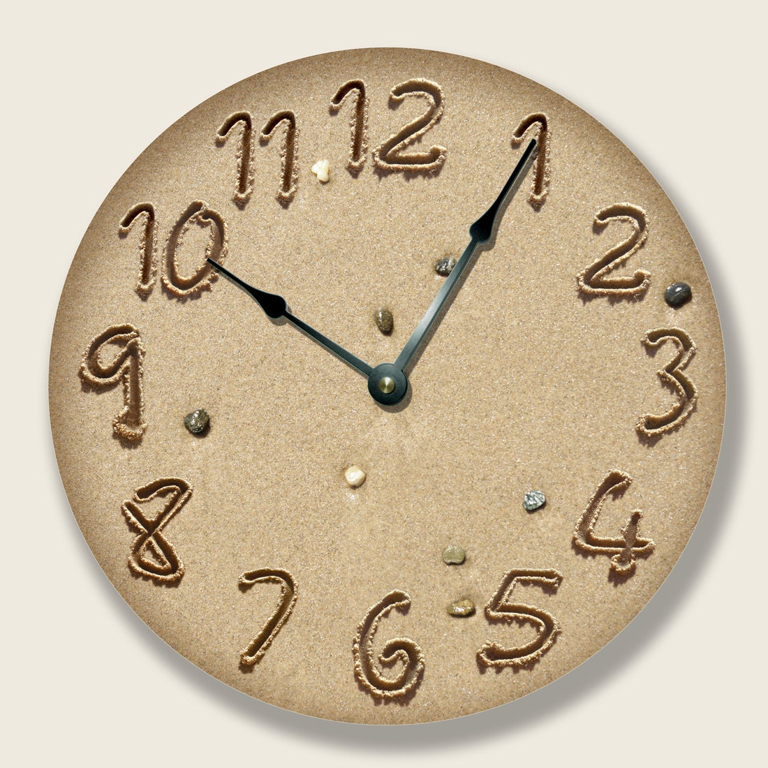 BEACH PEBBLE Wall CLOCK - Beach Sand Numbers - Beach Decor - 7115 - Etsy