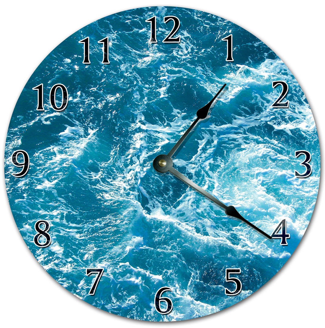 Whitecapping Waves Clock: Blue Ocean Wall Decor (10.5") - Etsy