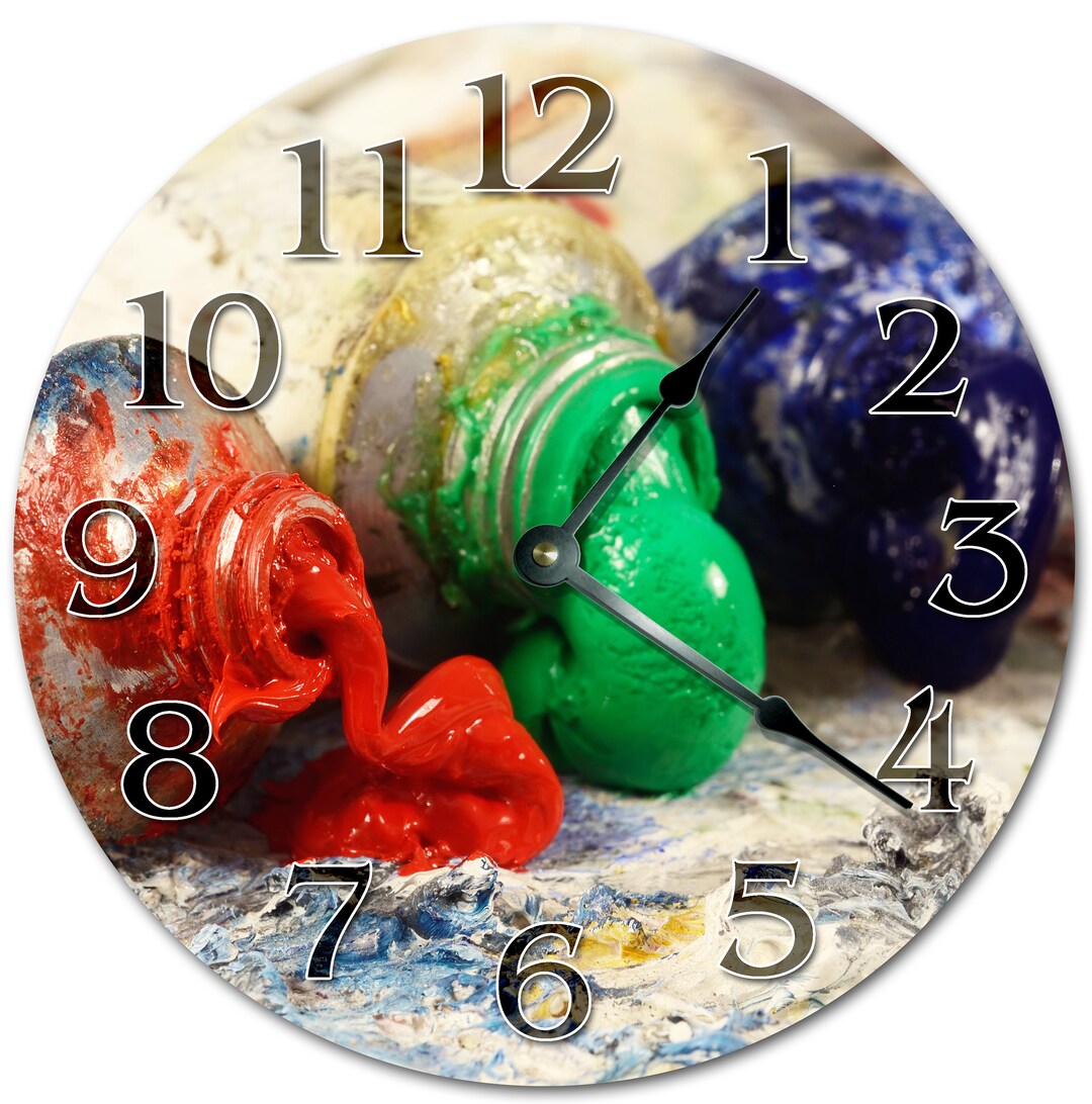 10.5 PAINT COLORS Clock Living Room Clock Large 10.5 Wall Clock Home ...
