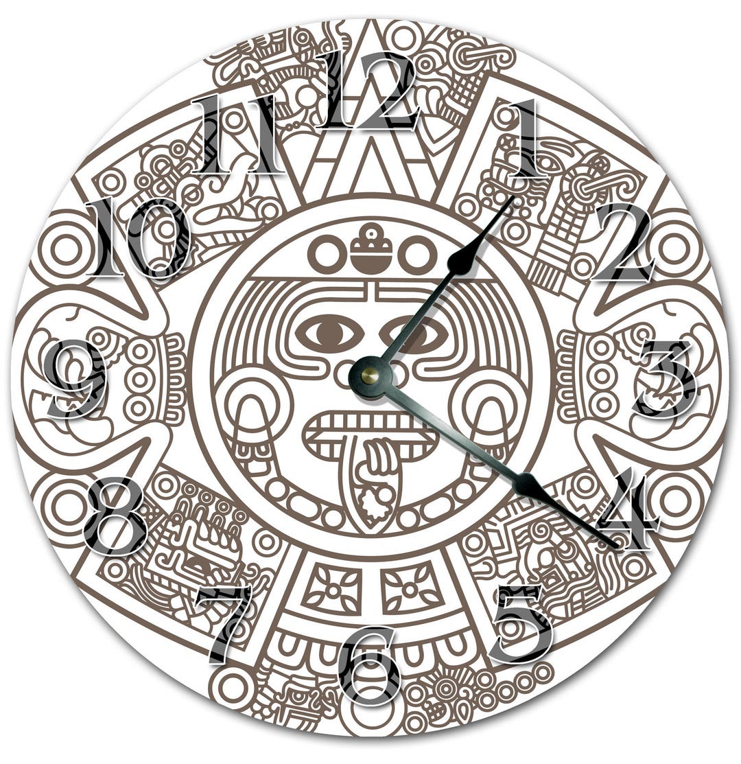 10.5 AZTEC ART Clock Living Room Clock Large 10.5 Wall Clock Home Décor ...